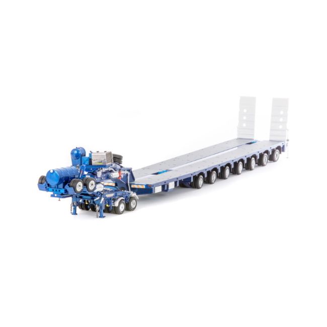 1:50 Drake 2x8 Dolly & 7x8 Steerable Low Loader in Metallic Blue